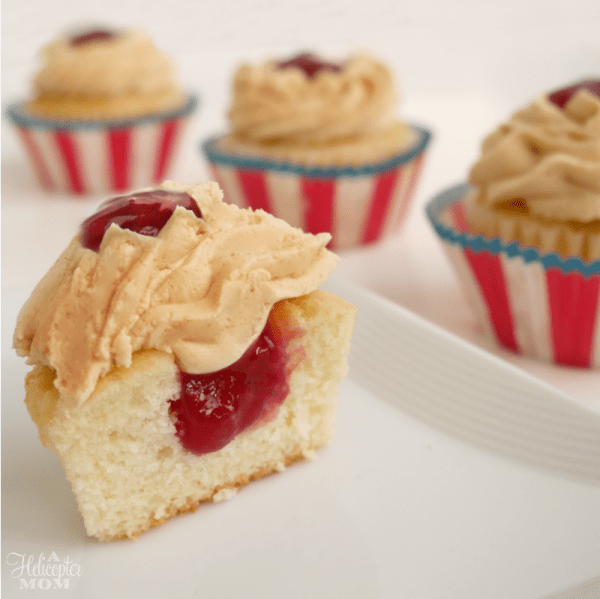 Peanut Butter and Jelly Cupcakes Recipe - A Helicopter Mom